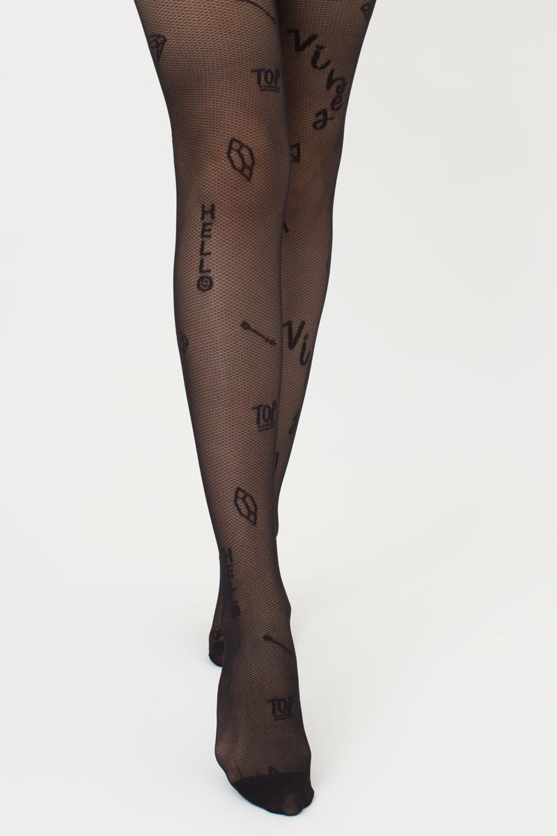 Колготки с принтом Influence 40 den model 2 Giulia (nero) купить в ...